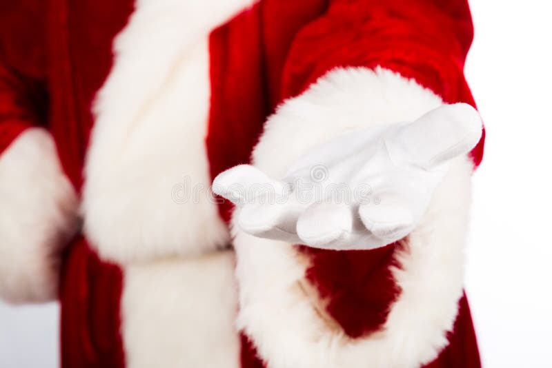 Santa Reaching into His Bag Stock Photo - Image of hand, ribbon: 7383358