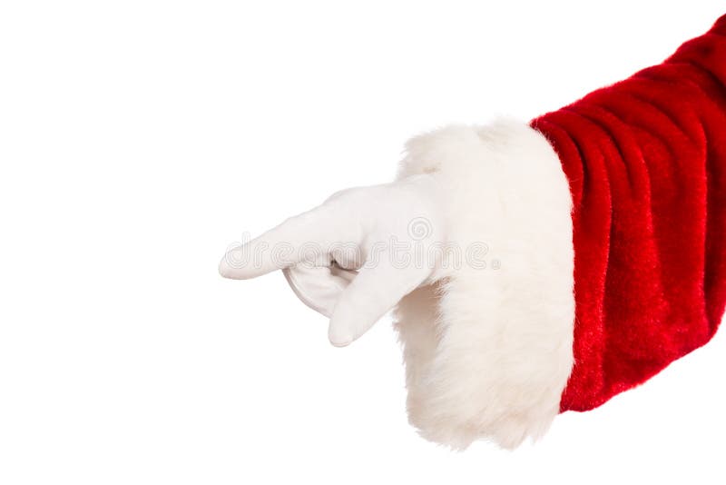 Santa Claus Hand Pointing stock photo. Image of xmas - 26454996