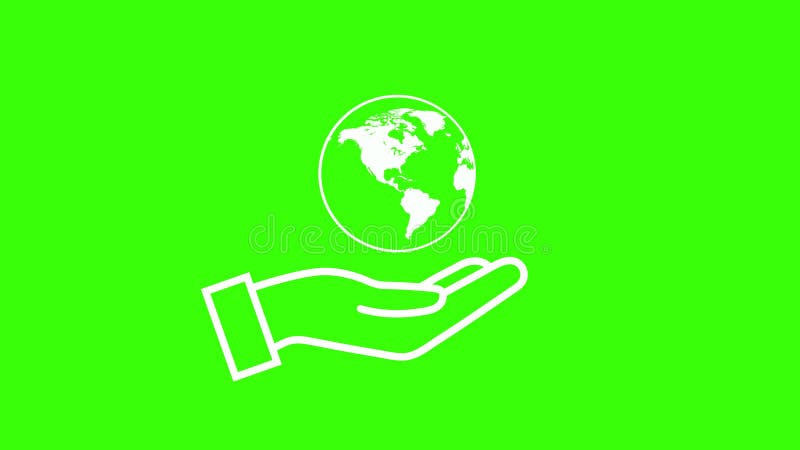 Hand Save the Earth 4k Green Screen Animated Icon Hand Save the Earth ...