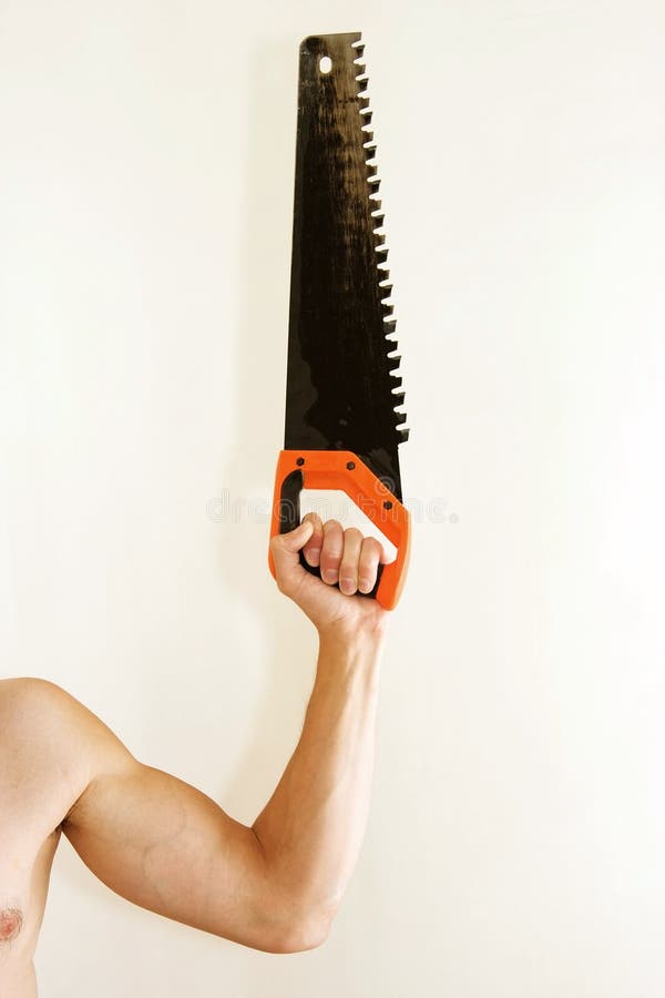 Saw hold by human hand stock image. Image of hand, person - 17181881