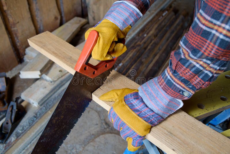 Hand saw cutting boards stock photo. Image of work, cutting - 40292884