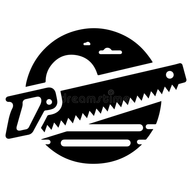 Hand Saw Icon with Sun and Clouds Stock Vector - Illustration of ...