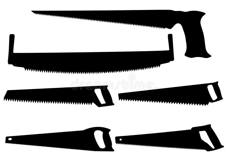 Hand Saw Set. Saw for Sawing Wood with a Handle Stock Vector ...