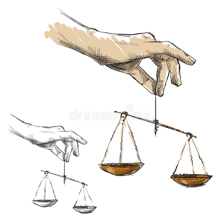 Hand with scales stock vector. Illustration of hand, holding - 30615129