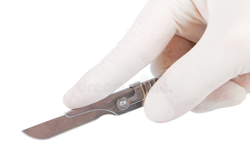 Male Surgeon S Hand Holding Scalpel. Stock Image - Image of color ...