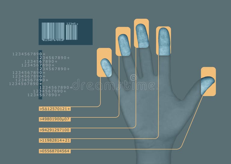 Hand scan stock illustration. Illustration of high, hand - 4232801