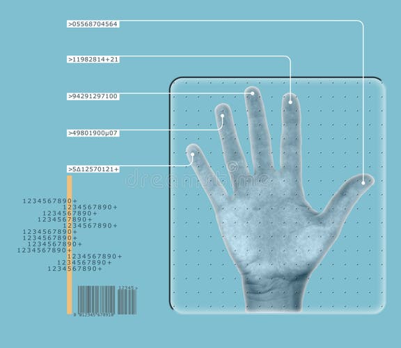 Hand scan stock illustration. Illustration of barcode - 4232811