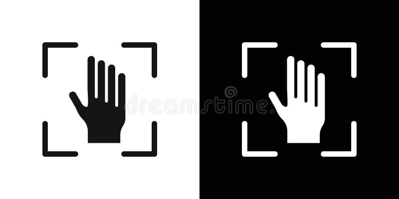 Hand Scan Icon Logo Set Vector Stock Vector - Illustration of print ...