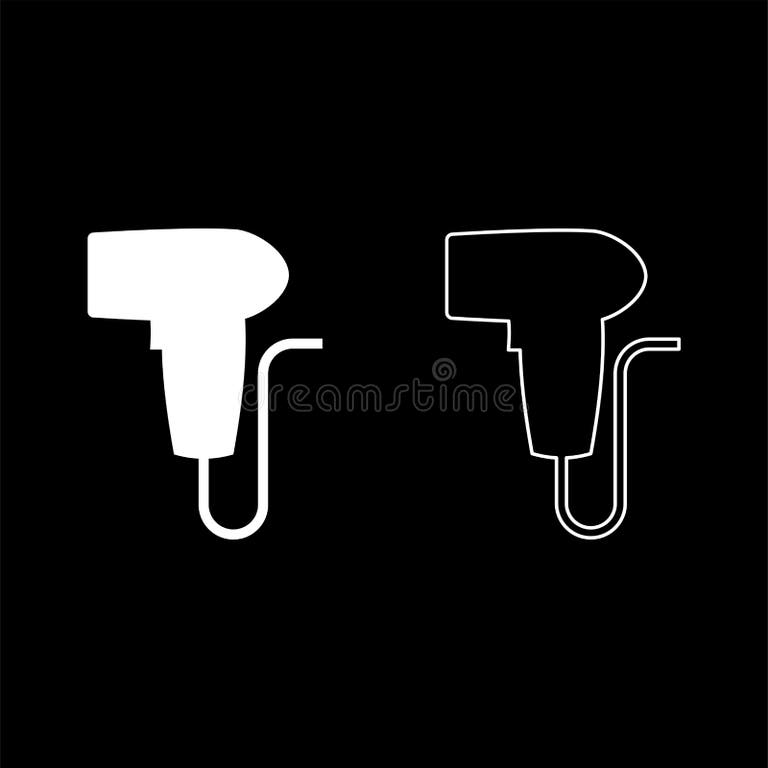 Hand Scanner Barcode Held Icon Outline Set White Color Vector ...