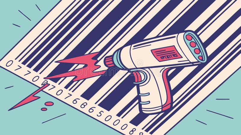Hand Scanning a Barcode with a Laser. Retail and Sales Vector Art ...