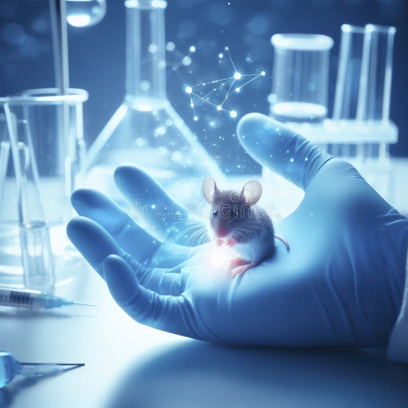 Hand of Scientist Holding a Small Mouse for Experiment in Laboratory ...