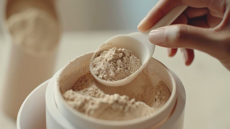 The Hand Scooping Protein Powder. AI Generated Stock Image - Image of ...