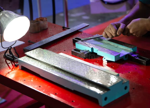 Hand Scraping Old Bed Machine Stock Image - Image of maintenance ...