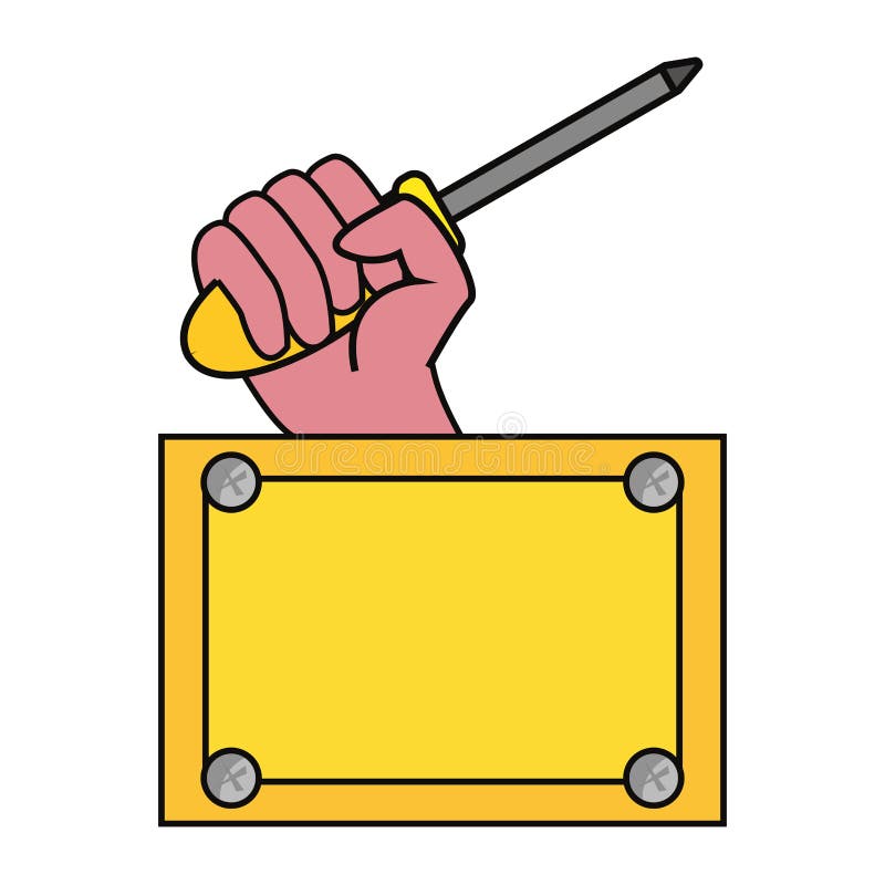Hand Screwdriver Cartoon Vector Illustration Stock Vector ...