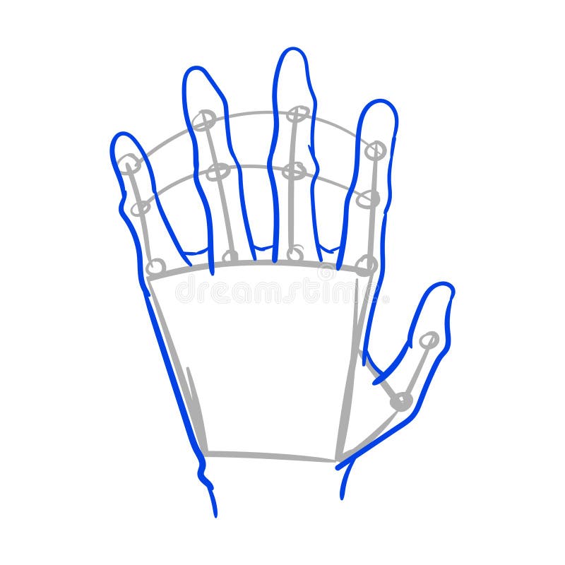 Hand Scribble Vector Hand Pose Scribble Pen Drawing Doodle Vector Stock ...