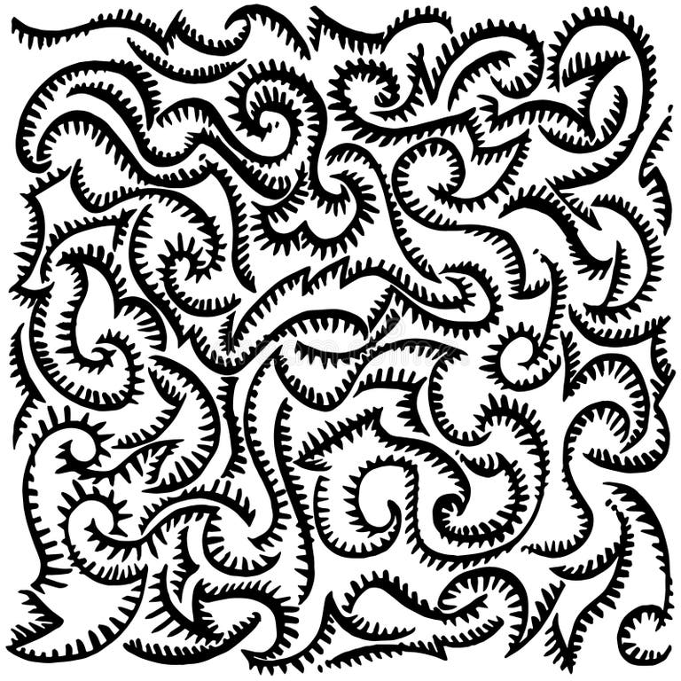 Brush Drawn, Contorted, Curving Shapes, Forming Modern, Unique Texture ...