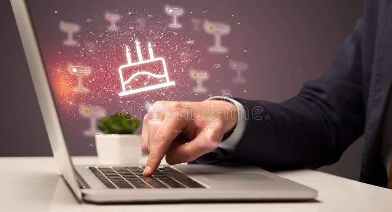 Hand Searching for Recipes on the Internet Stock Photo - Image of ...