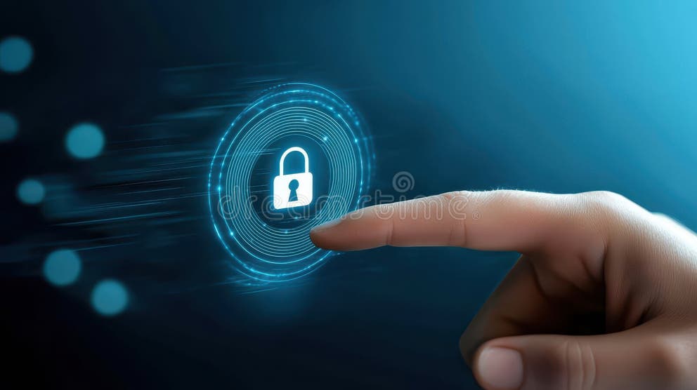 Hand Securing Digital Padlock, Cybersecurity, Data Protection, and ...