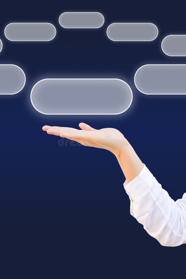 Hand Select Blank Touchscreen Button Stock Image - Image of leader ...