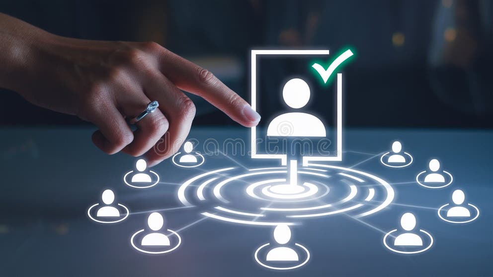 Hand Selecting Avatar on Digital Screen with Network of Connected User ...