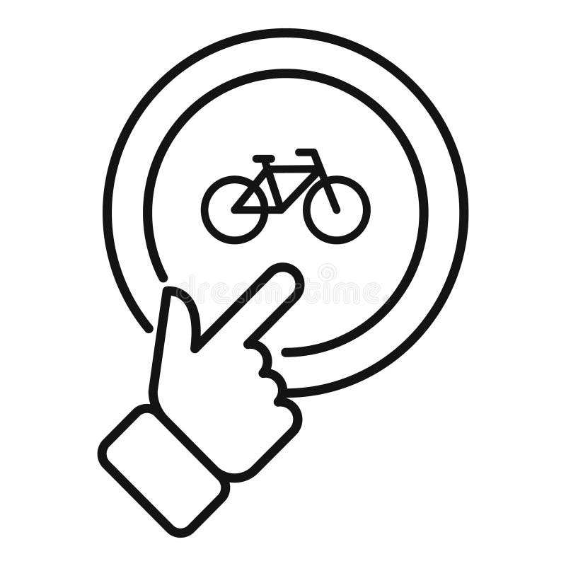 Hand Selecting Bicycle Icon Inside Circle Interface Stock Illustration ...