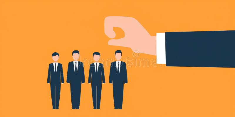 Hand Selecting Business Professional from a Group, Illustration Stock ...
