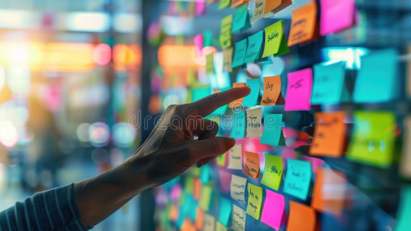 The Hand Selecting Colorful Post-its.AI Generated Image Stock Photo ...