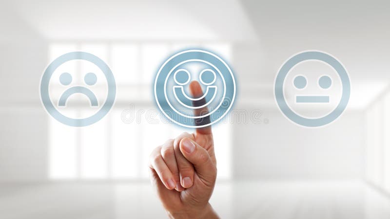 Hand is Selecting a Good Mood Smiley Stock Photo - Image of human, good ...