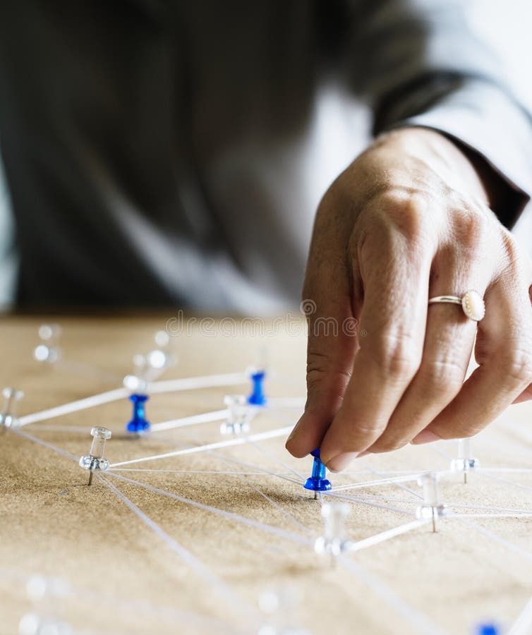 Hand Selecting Pin on Connection Simulate Stock Image - Image of cyber ...