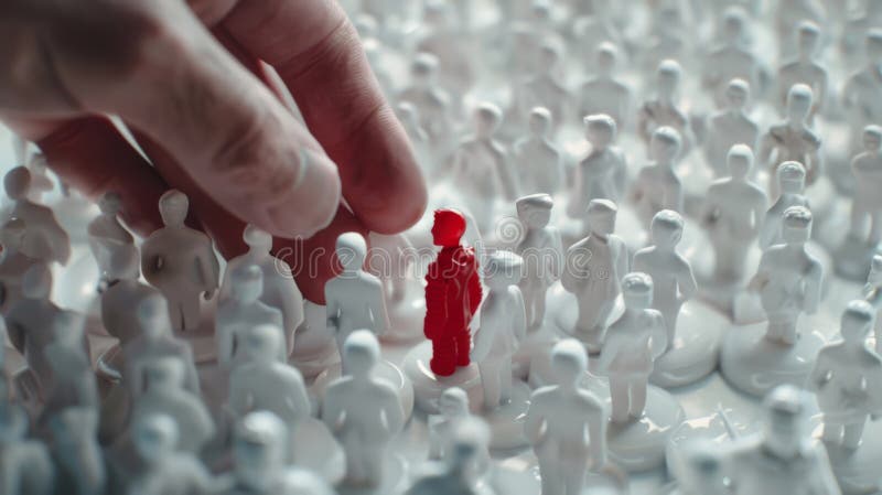 The Hand Selecting Red Figure. AI Generated Stock Image - Image of ...