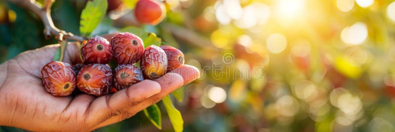 Hand Selecting Sweet Dates on Blurred Background with Ample Space for ... Hand Selecting Sweet Dates on Blurred Background with Ample Space for ...
