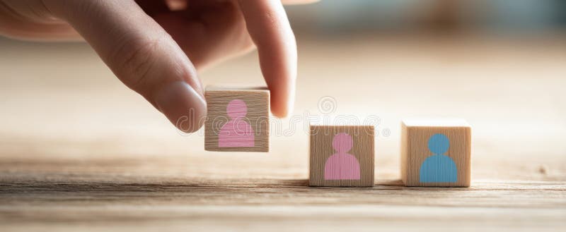 The Hand Selecting a Wooden Block Representing Gender Identity and ...