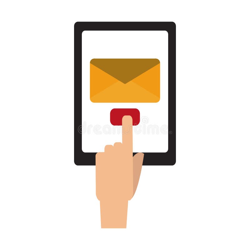 Hand Sending Message from Smartphone - Mobile Device Flat Web Icon ...