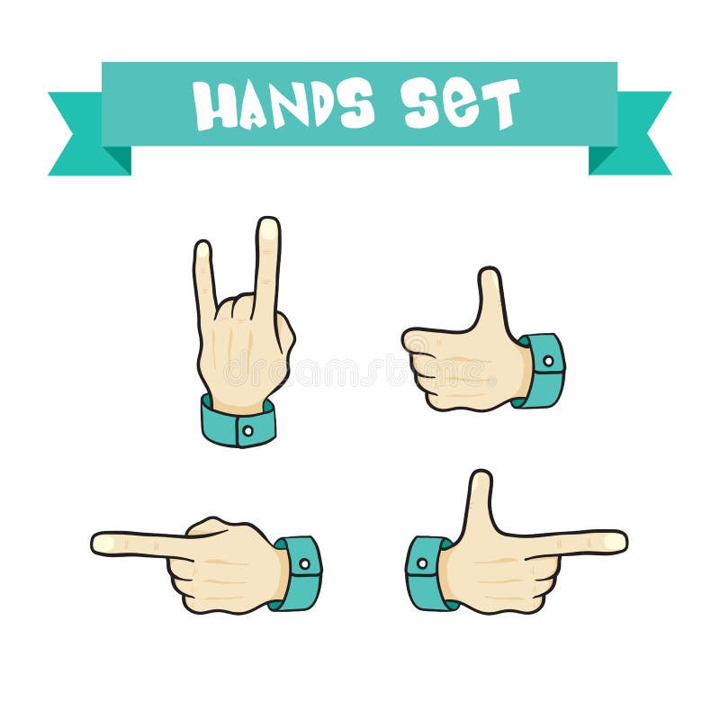 Hand set stock vector. Illustration of finger, human - 57767238