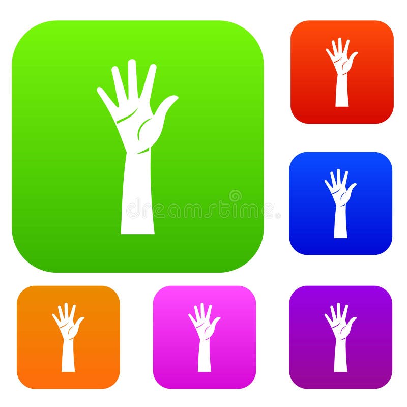 Hand set collection stock vector. Illustration of green - 99348104