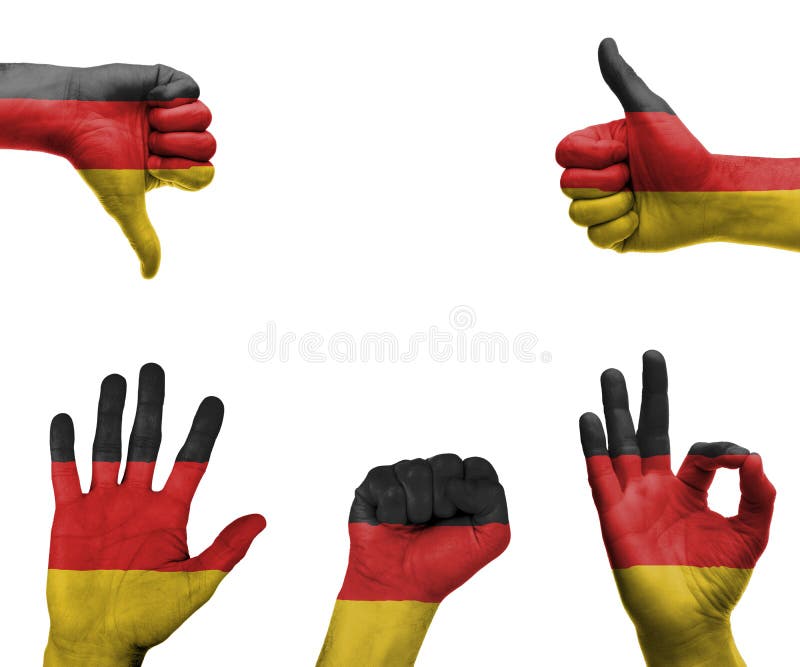 Hand Set with the Flag of Germany Stock Image - Image of human, fist ...