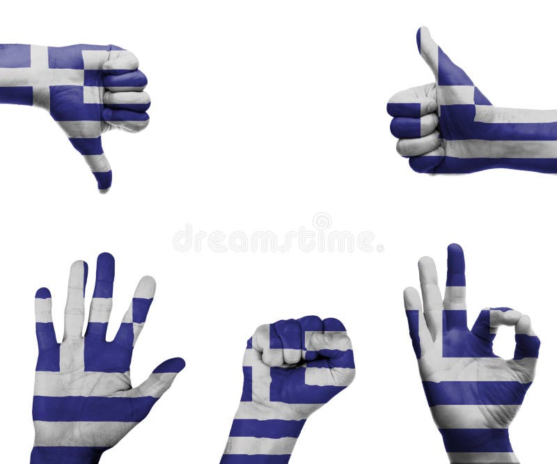 Hand Set with the Flag of Greece Stock Photo - Image of hello, nation ...