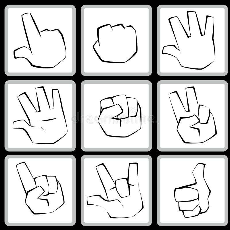 Hand set stock vector. Illustration of hand, design, five - 36346539