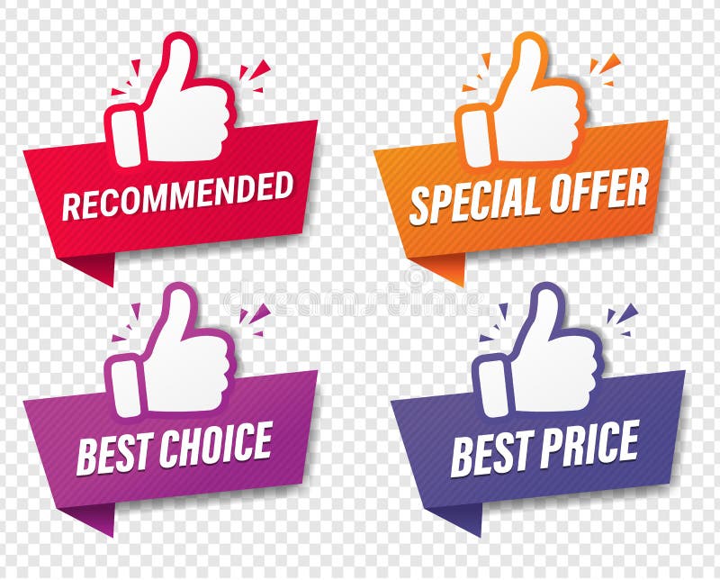 Hand Set Recommended with Transparent Background Stock Vector ...