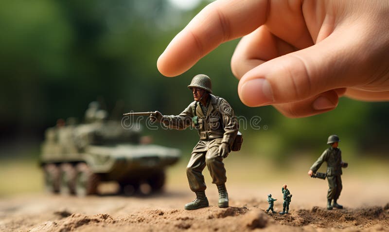 Hand Set War Concept Toy Soldiers Set, Ai Generative Stock Illustration ...