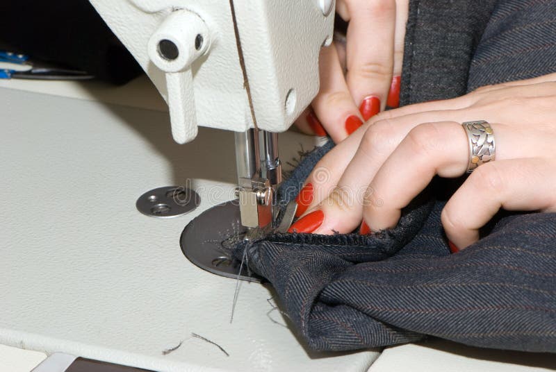 Hand sewing on a machine stock photo. Image of plastic - 5926960