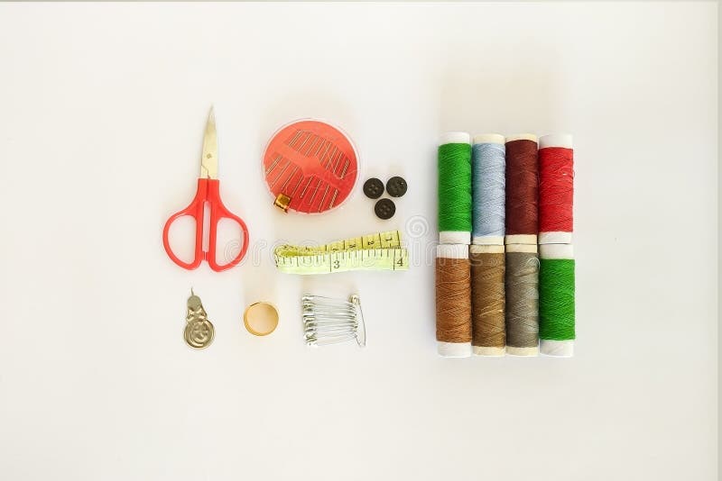 Hand sewing tool set stock photo. Image of measure, group - 291302932