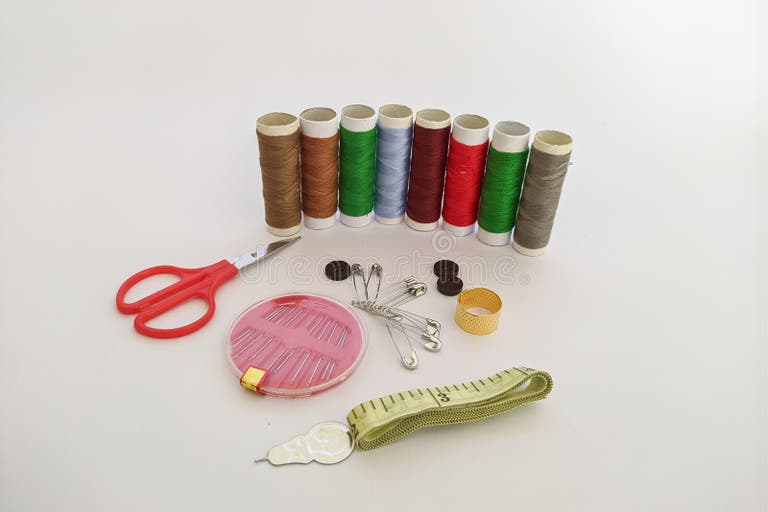 Hand Sewing Tool Set, Thread, Needle Scissors, Tape Measure, Buttons ...