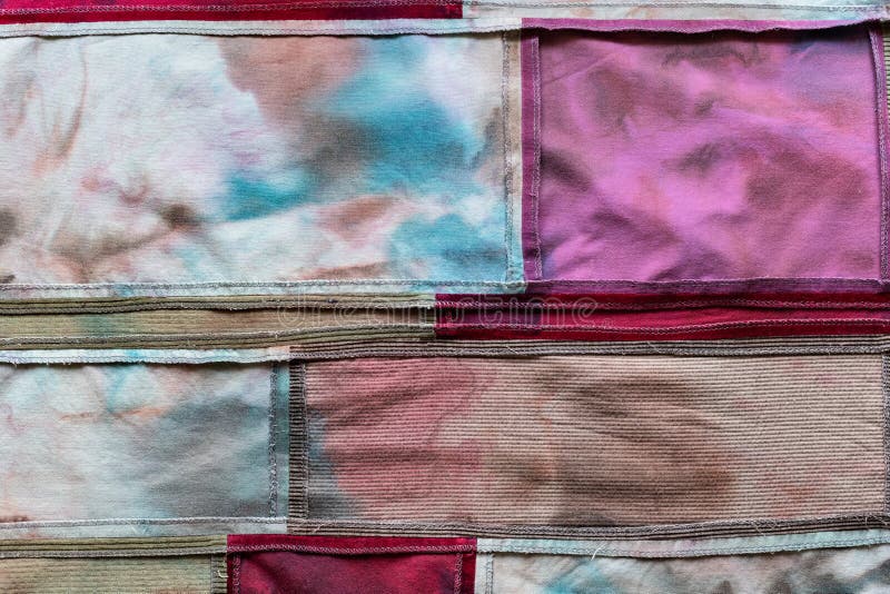 Hand-sewn Patchwork Cloth from Velvet and Batik Stock Image - Image of ...