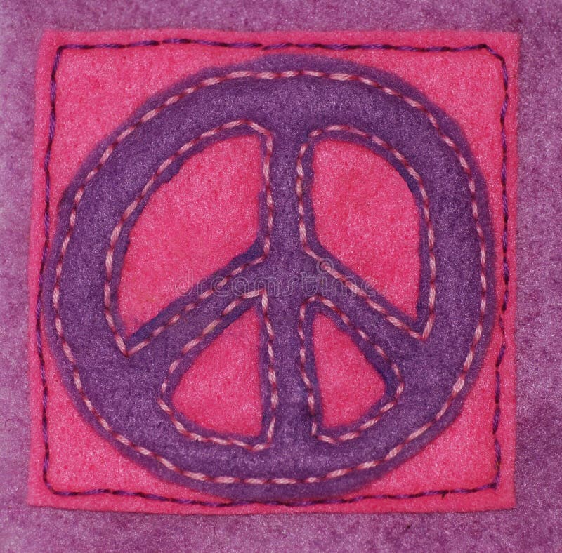 Hand-sewn Peace Sign stock image. Image of sign, material - 5340731