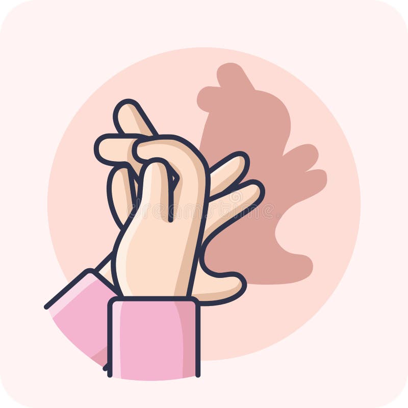 Hand-shadow Artwork Featuring Silhouettes of Rabbits Stock Vector ...