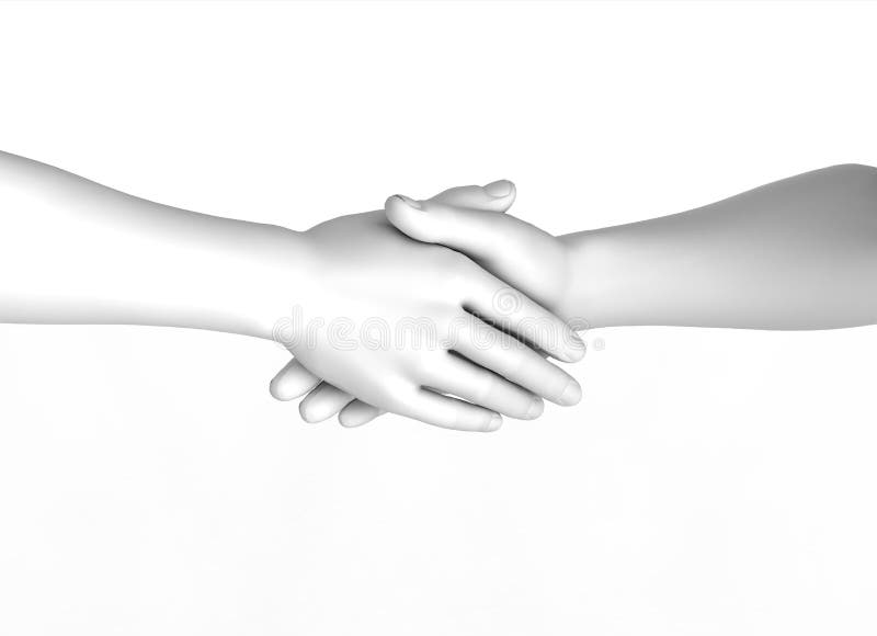 3d Interlocked People Four Hands. Stock Illustration - Illustration of ...