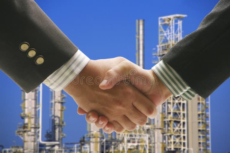 Hand Shake Background Oil Refinery Stock Photo - Image of formal, deal ...