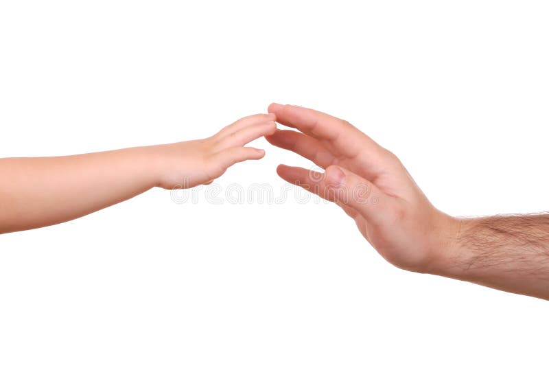 Hand Shake of the Child and Father Stock Photo - Image of expression ...