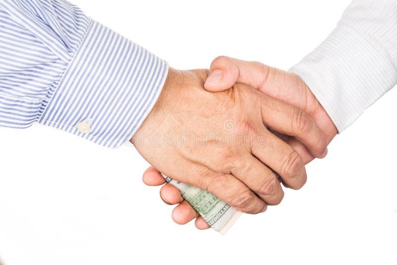 Hand Shake Deal with Corrupt Cash Exchange Stock Photo - Image of ...